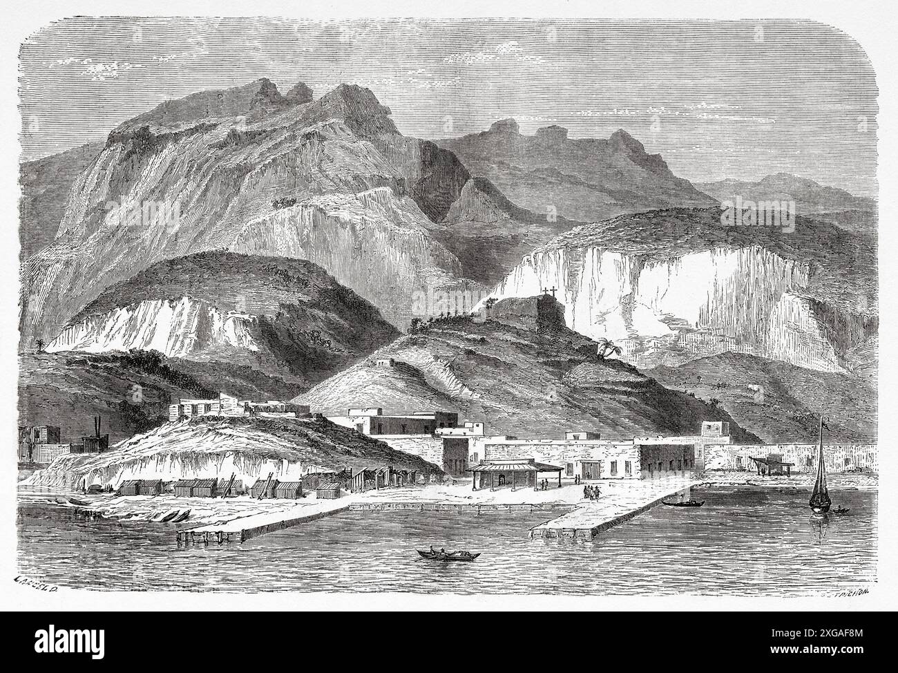 The town and harbor of Guaymas on the Sea of Cortez, Mexican state of ...