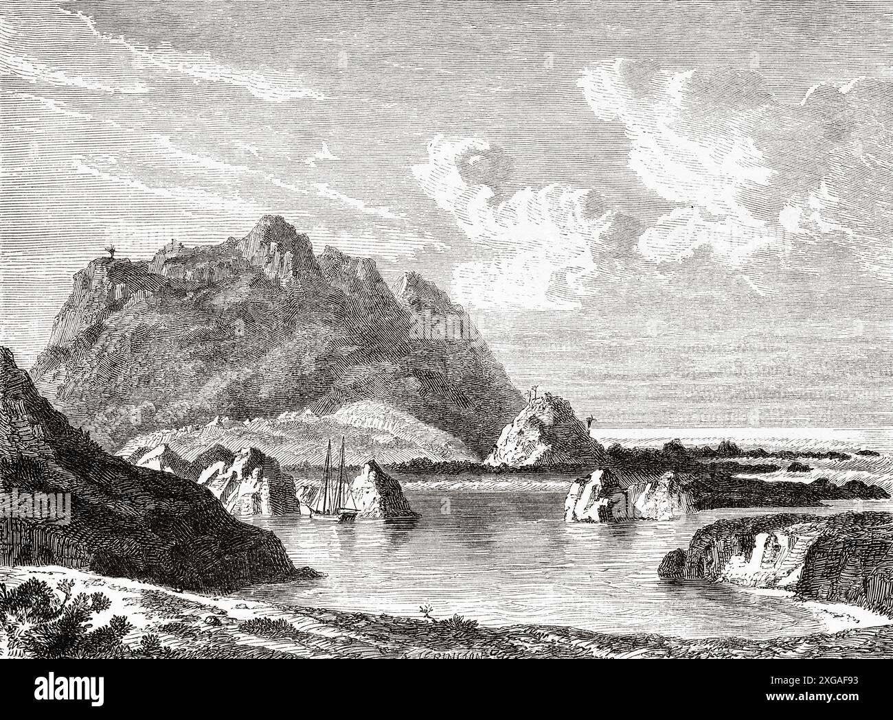 The shallop Bella anchored in San Benito, Mexican state of Baja ...