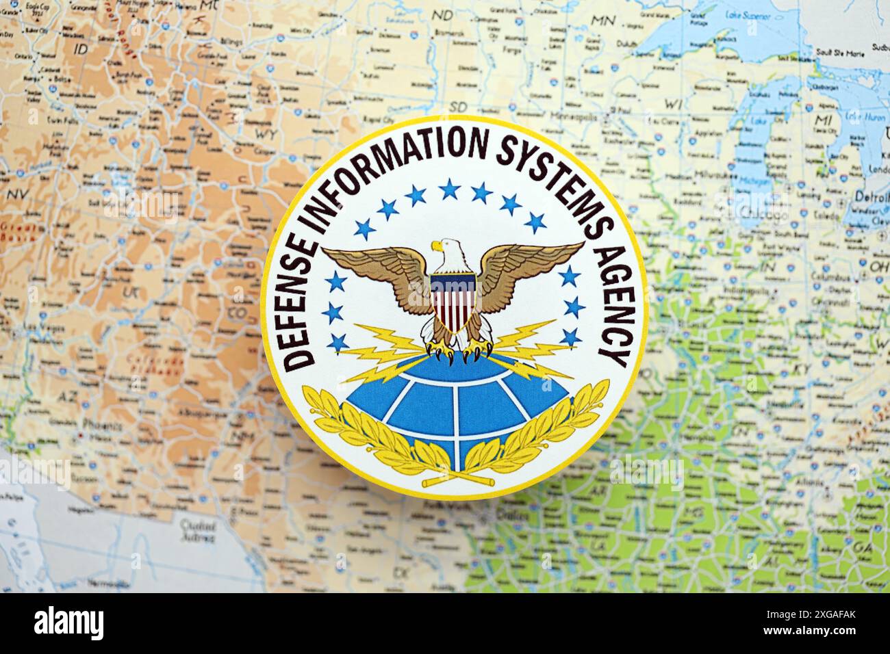 KYIV, UKRAINE - JUNE 26, 2024 Defense Information Systems Agency coat ...