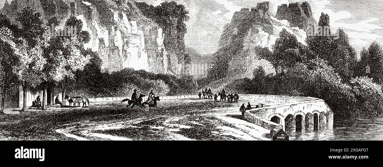 National Bridge. Puente Nacional over the Antigua River in the state of ...