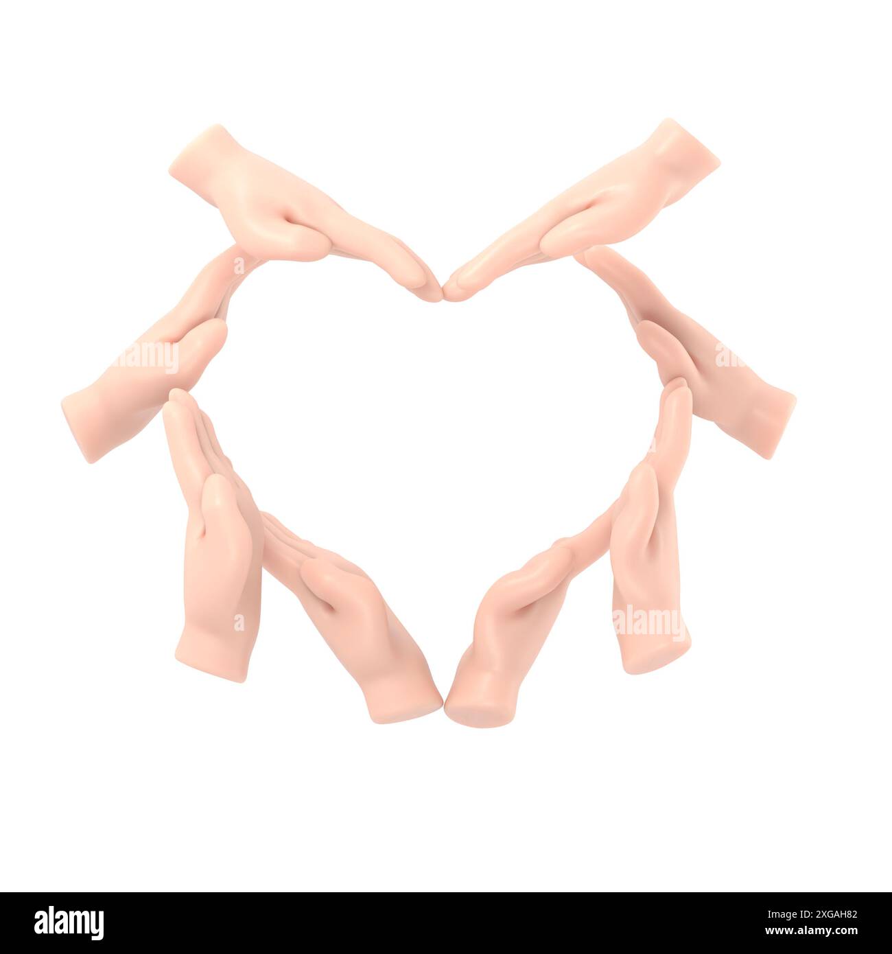 Heart hands as a group of diverse people hands connected together ...