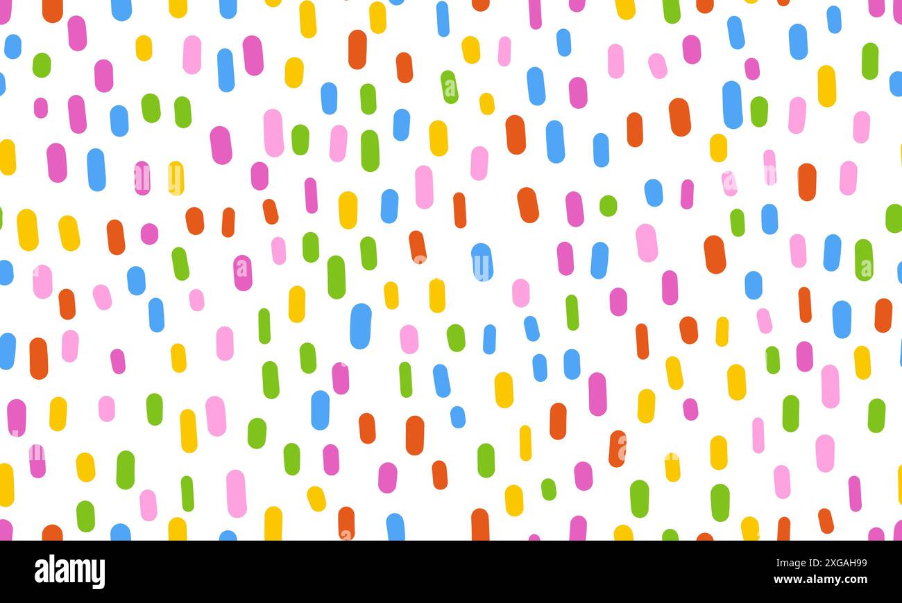Colorful small dash background. Vector seamless pattern with hand drawn ...