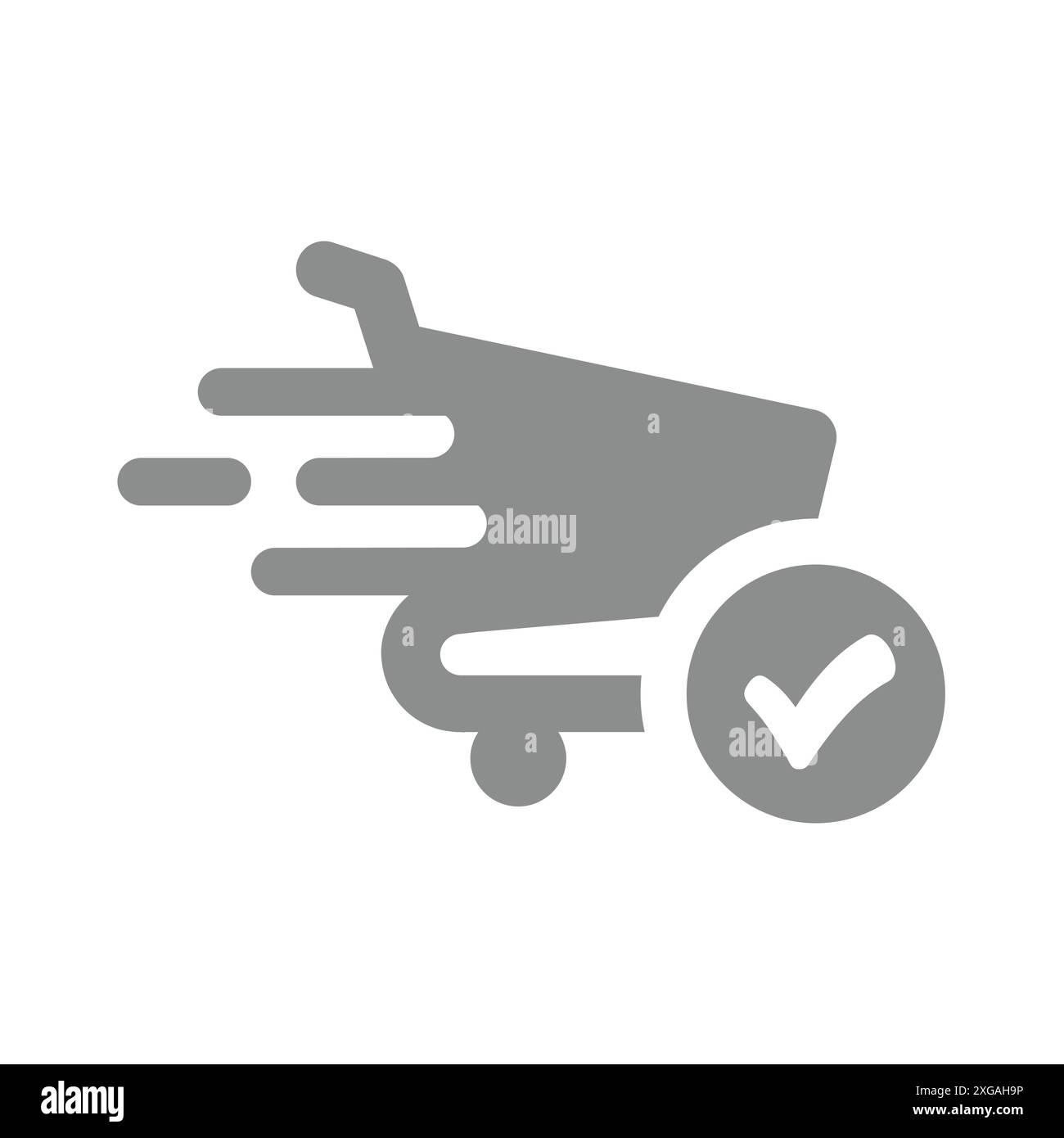 Shopping cart with checkmark icon. Fast, easy online store vector ...