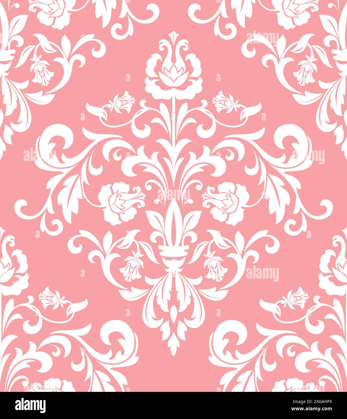 Seamless Damask Background Pink