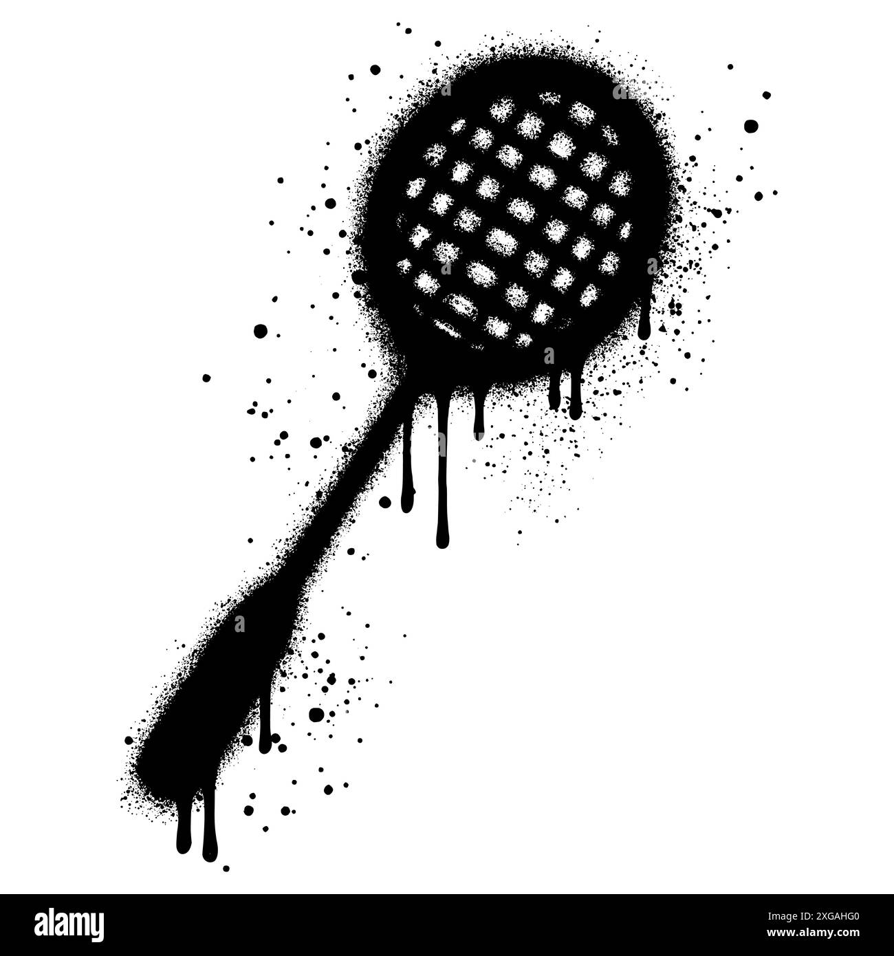 Spray Painted Graffiti Badminton racket Sprayed isolated with a white ...