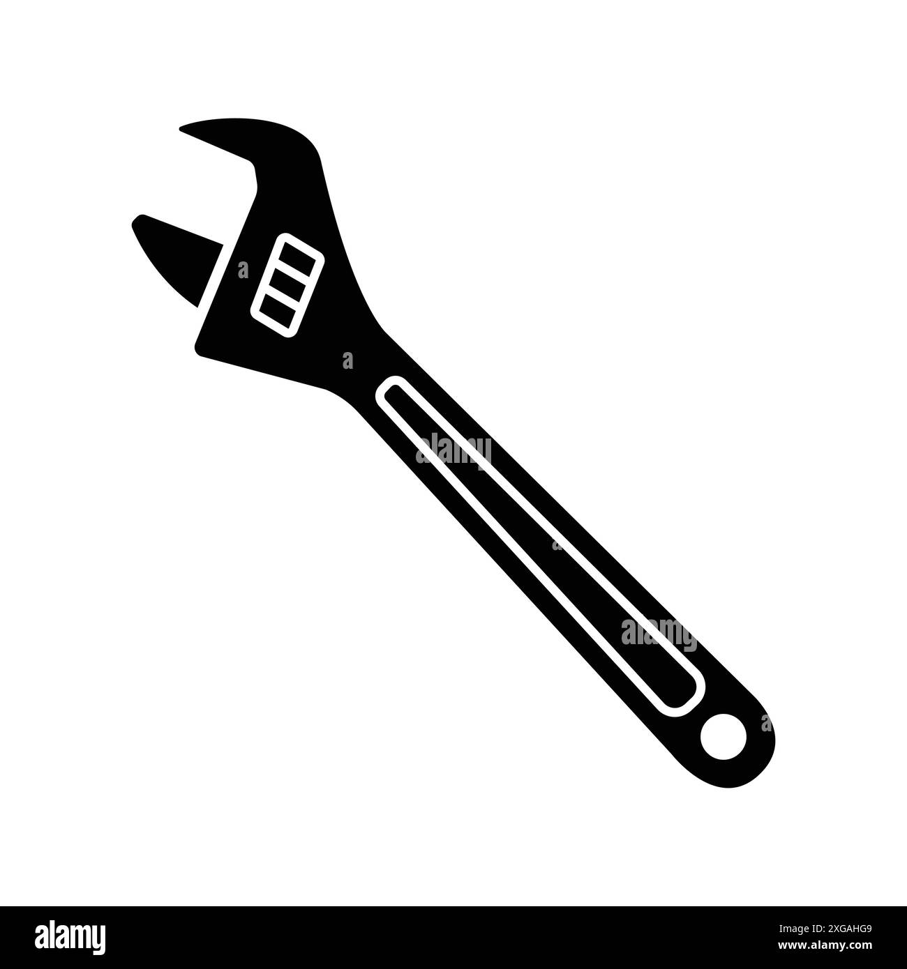 Adjustable wrench monkey tool Black and White Stock Photos & Images - Alamy