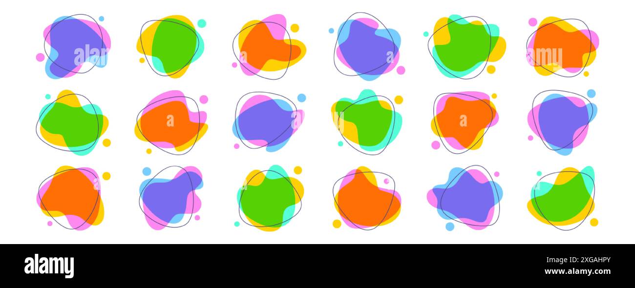 Liquid Organic Blob Shape With Irregular Forms Set In Vibrant Colors Colorful Simple Freeform