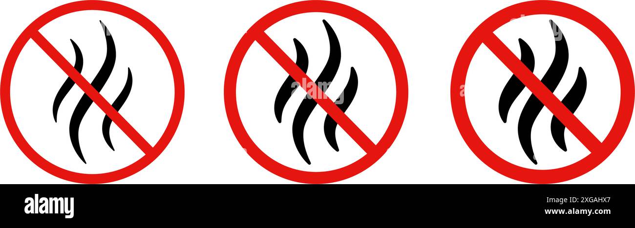 Anti bad smell icon. Odor control label. Forbidden flavors symbol ...