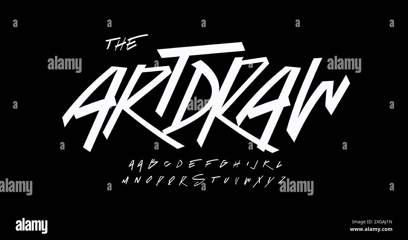 Graffiti alphabet, dynamic sharp lines letters. Youth font for painted ... Graffiti alphabet, dynamic sharp lines letters. Youth font for painted ...