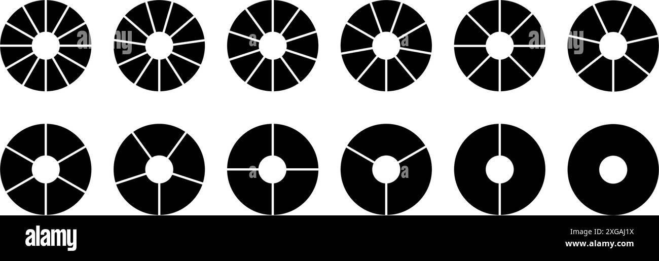 Circle division infographic icon set. Pie chart divided 8,9,10 equal ... Circle division infographic icon set. Pie chart divided 8,9,10 equal ...