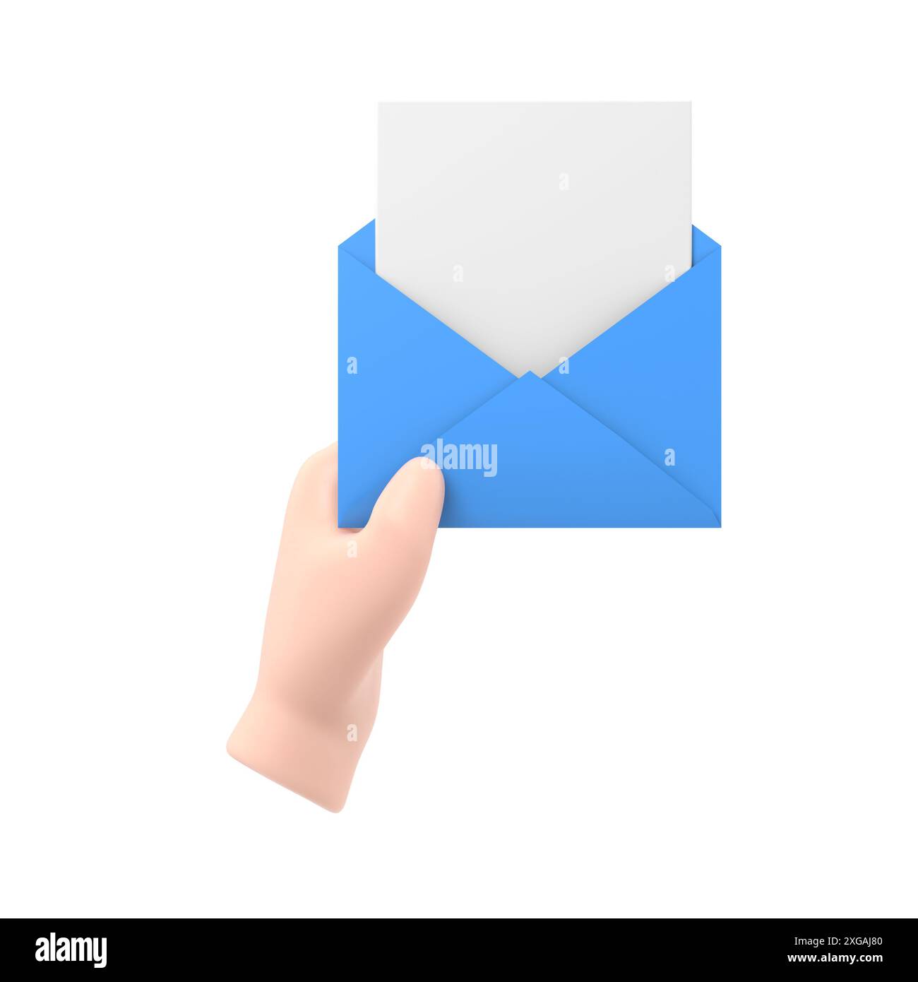 Envelope holding in the hand. Email message concept, sending. Postman ...
