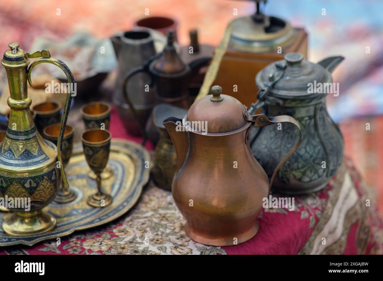 Tea ceremony table in traditional Arabic style Stock Photo - Alamy