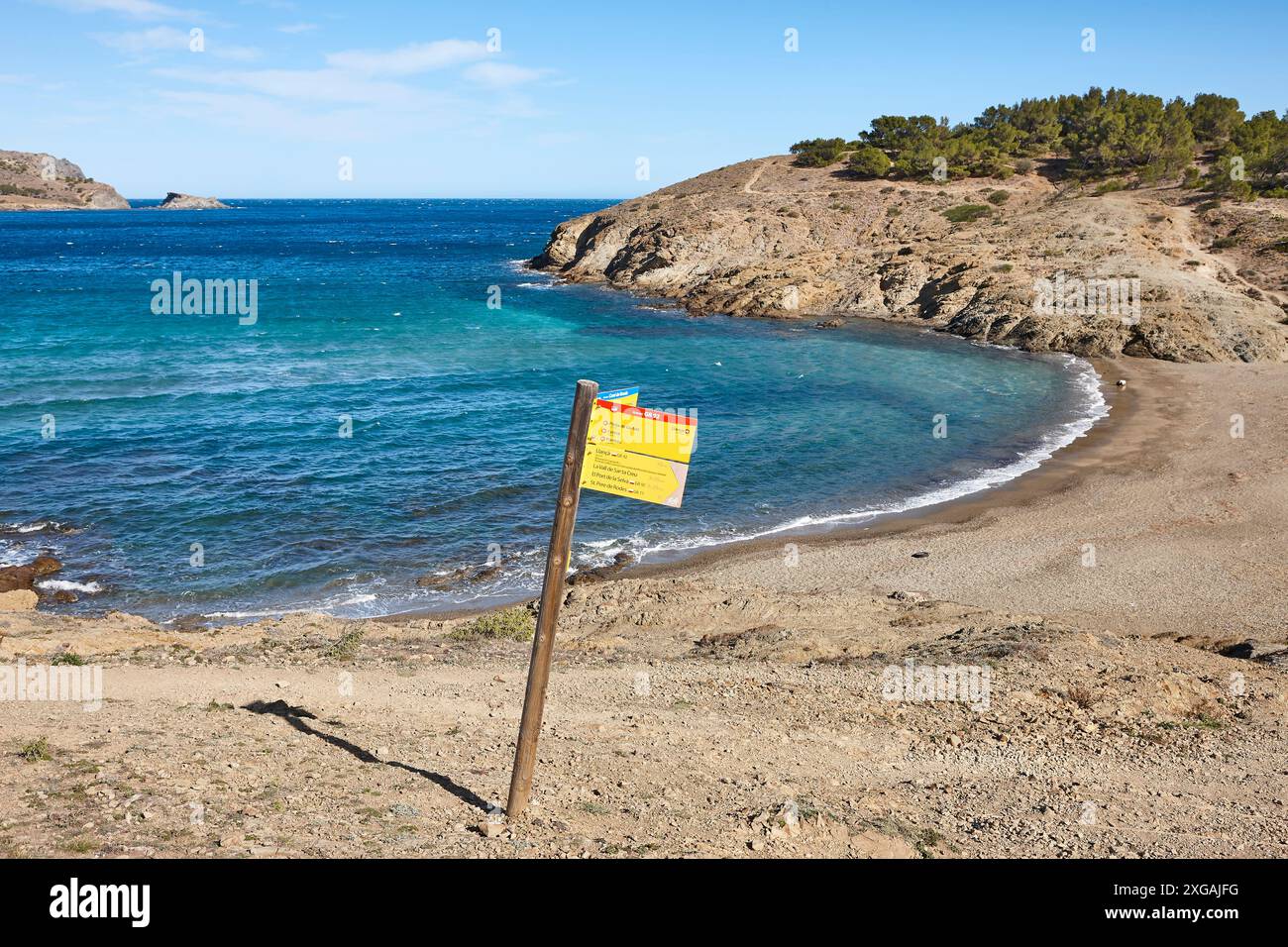 Mediterranean beach in Costa Brava. Borro beach. Colera, Catalonia ...