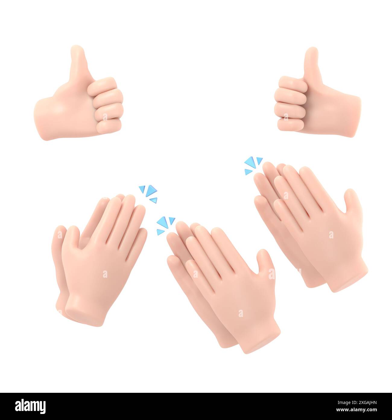 Set of people hands clapping, giving likes. Applause, ovation ...