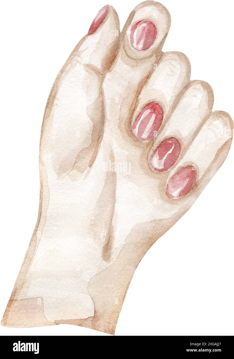 Hand drawn watercolor hand illustration. Human arm clipart Stock Photo ...