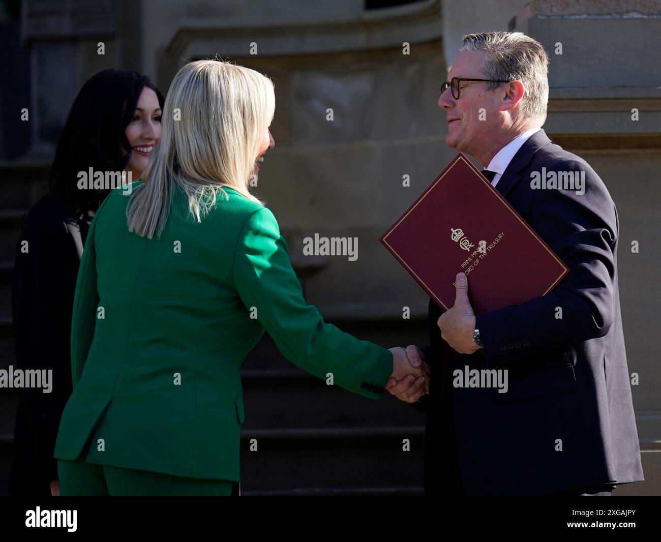 Prime Minister Sir Keir Starmer meeting First Minister Michelle O'Neill ...