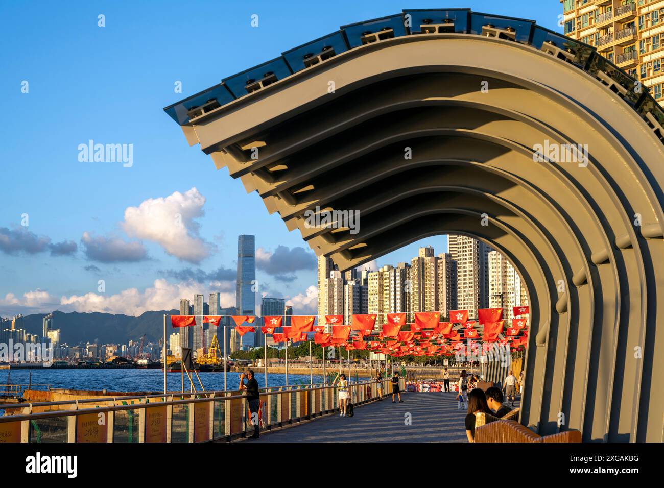 The newly opened Central and Western waterfront promenade, Hong Kong, China Stock Photo - Alamy