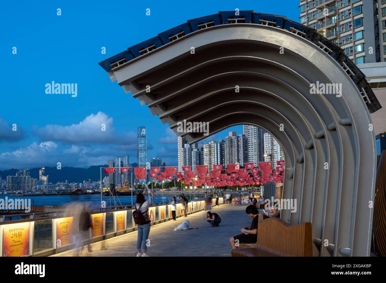 The newly opened Central and Western waterfront promenade, Hong Kong ...