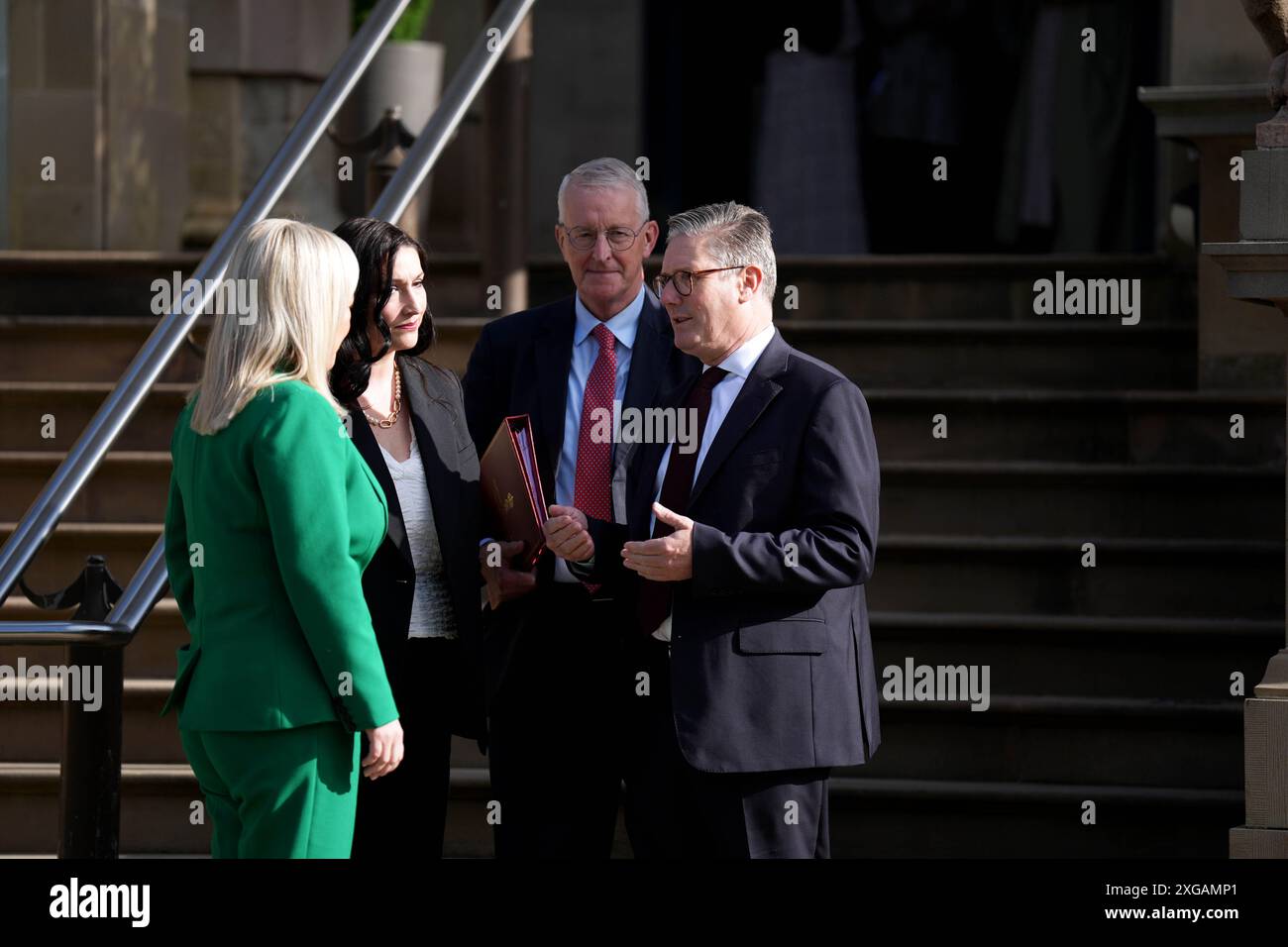 (left to right) First Minister Michelle O'Neill, Deputy First Minister ...