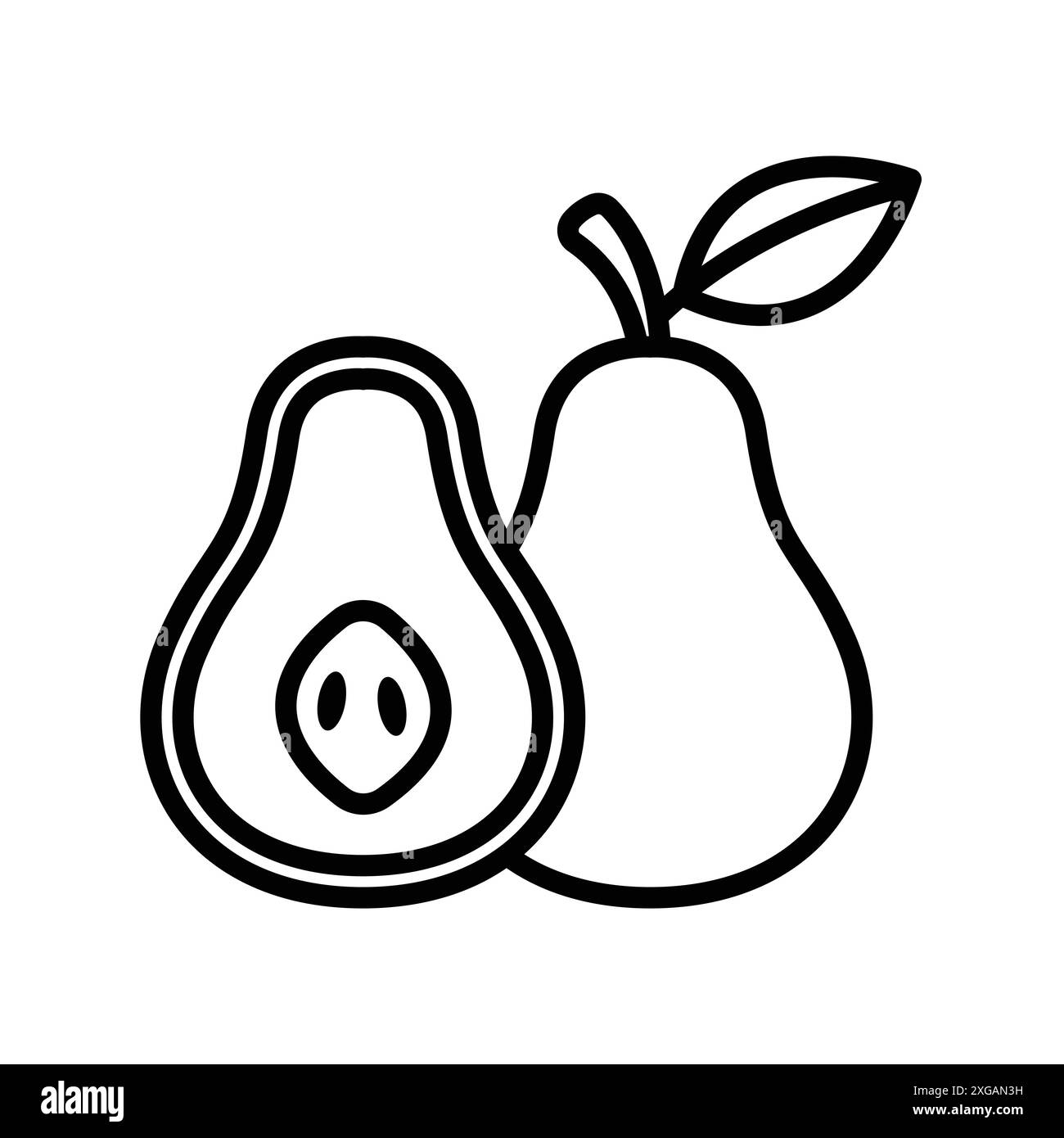Apple pear icon outline Black and White Stock Photos & Images - Alamy
