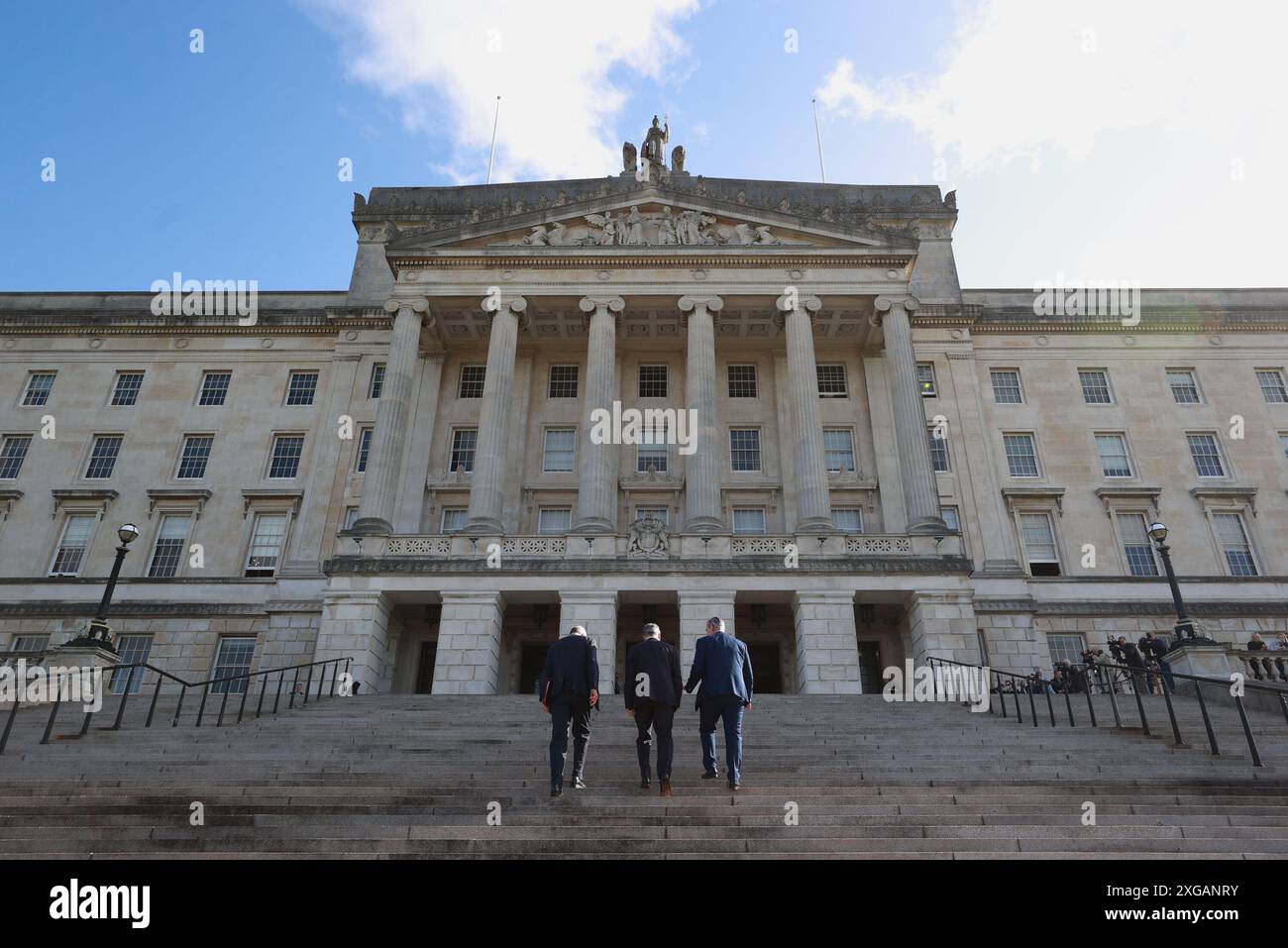 Prime Minister Sir Keir Starmer (centre) Northern Ireland Secretary ...