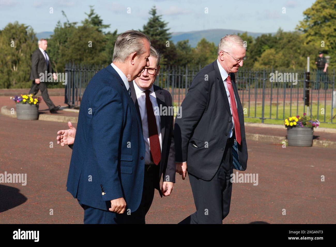 Prime Minister Sir Keir Starmer (centre) Northern Ireland Secretary ...