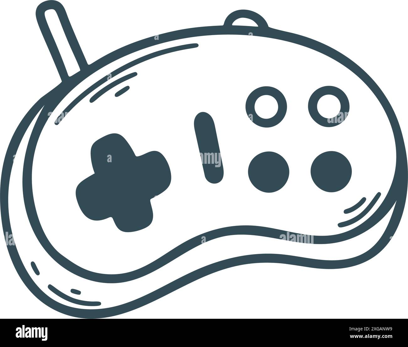 Gaming joystick doodle sketch style illustration. Hand drawn ink ...