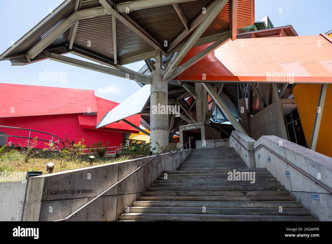 Entrance to Biomuseo, a museum focused on the natural history of Panama ...