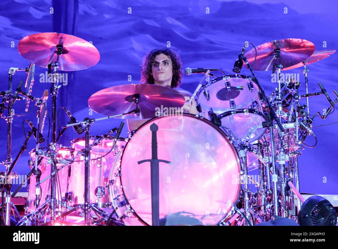 Daniel Robert Wagner of Greta Van Fleet, during their live performs in ...