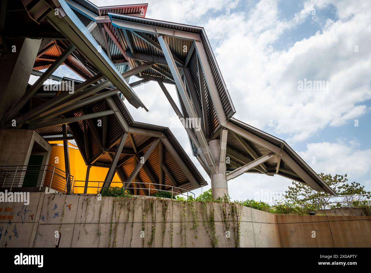Display explaining Panama's natural and cultural history, Biomuseo, a ...