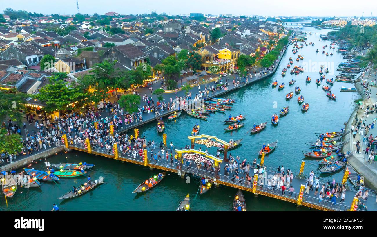 Hoi An, Vietnam - April 17th, 2024: Aerial view of Hoi An Ancient town ...