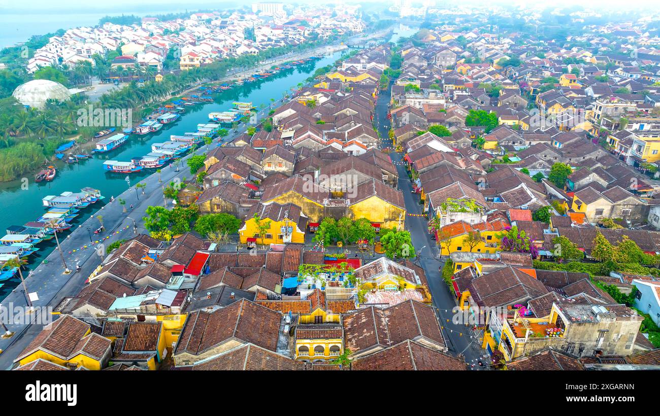 Hoi An, Vietnam - April 17th, 2024: Aerial view of Hoi An Ancient town ...
