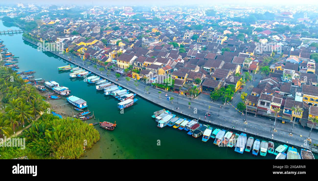 Hoi An, Vietnam - April 17th, 2024: Aerial view of Hoi An Ancient town ...