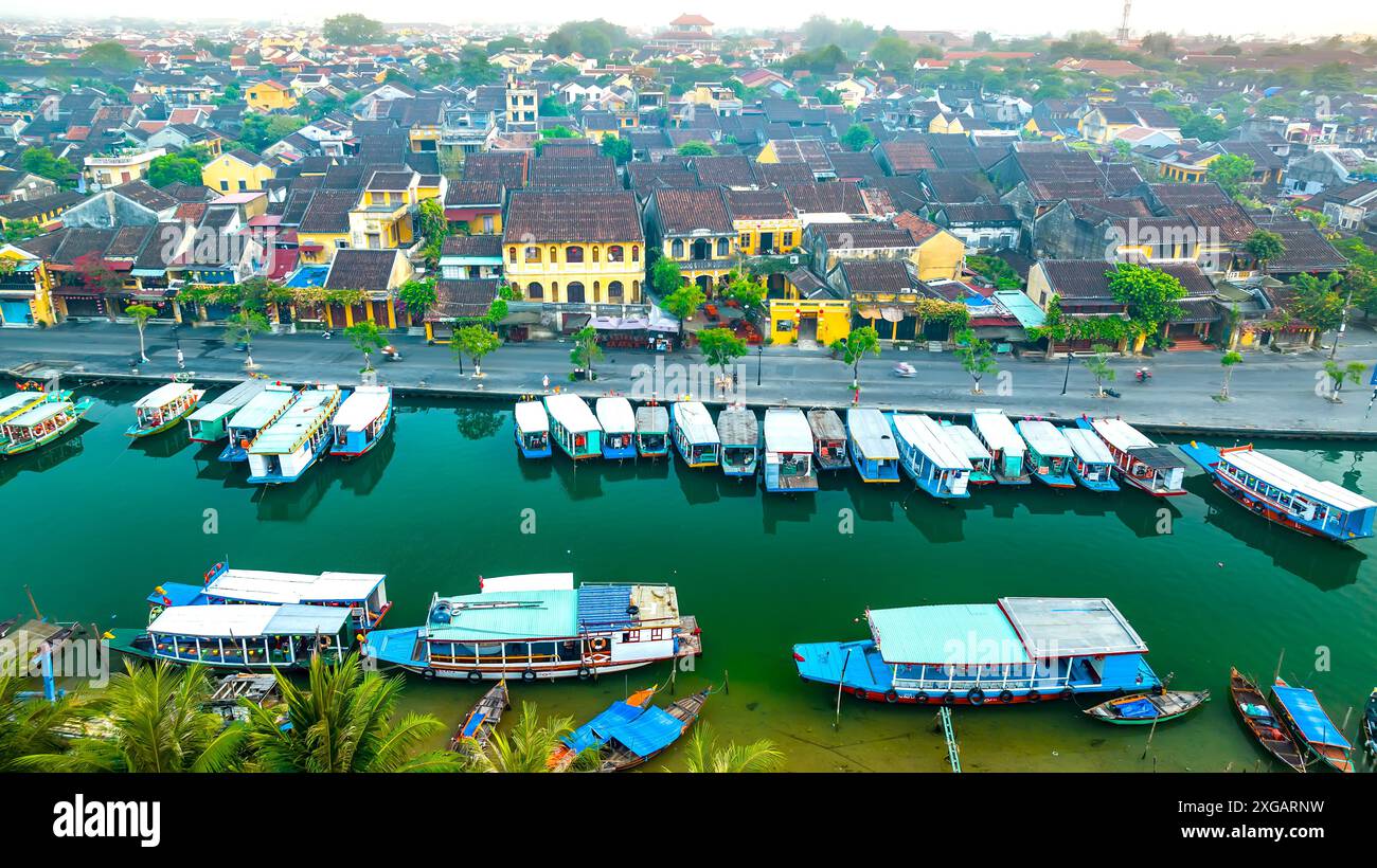 Hoi An, Vietnam - April 17th, 2024: Aerial view of Hoi An Ancient town ...