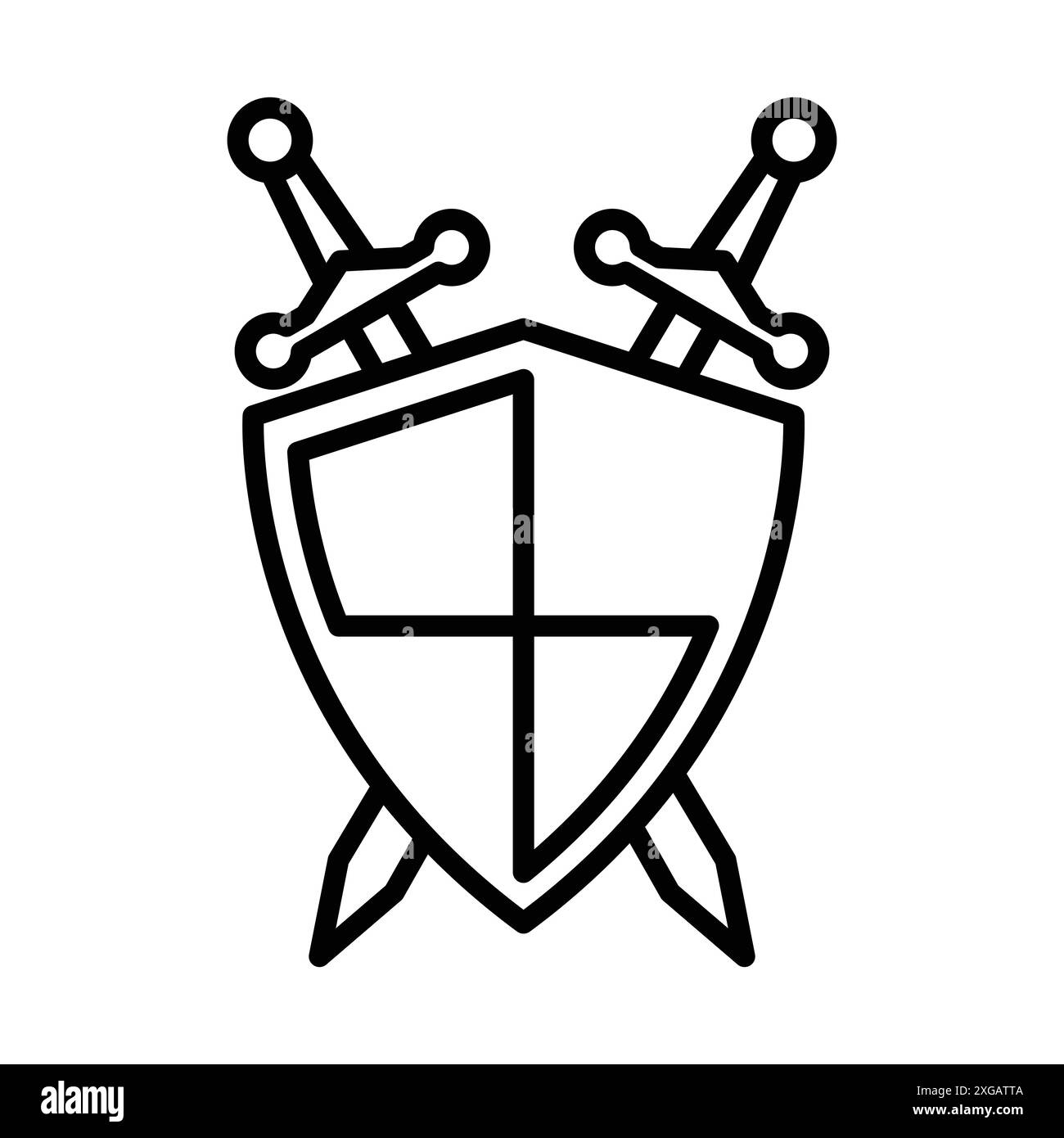 White line medieval shield sword hi-res stock photography and images ...