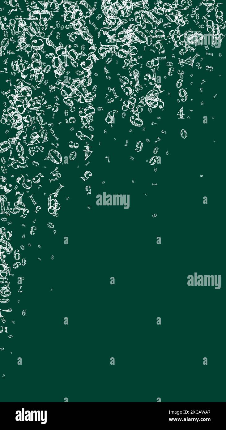 Flying digits and numbers. School math notebook cover. Back to school ...