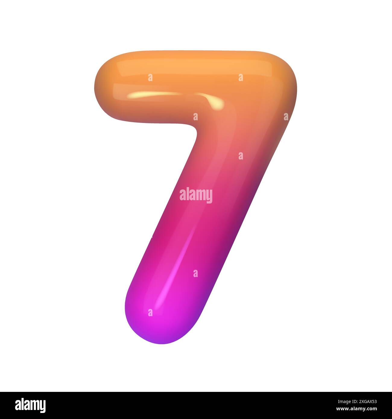 Stylish 3D number 7 with red and purple gradient. Modern, vibrant, and ...