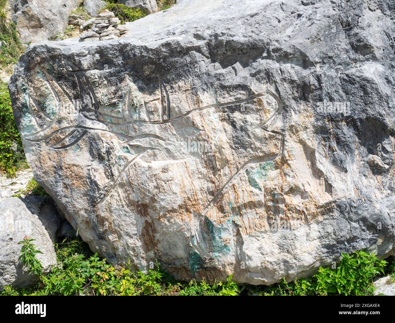 Fish rock carving, Tout Quarry Sculpture Park, Tout Quarry Nature ...