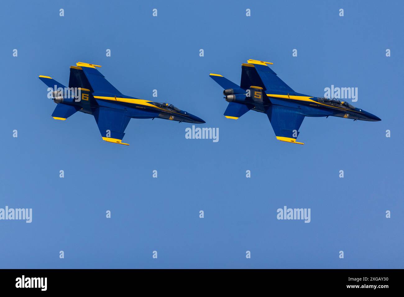 The Blue Angels perform over Pensacola airbase in Pensacola, Florida ...