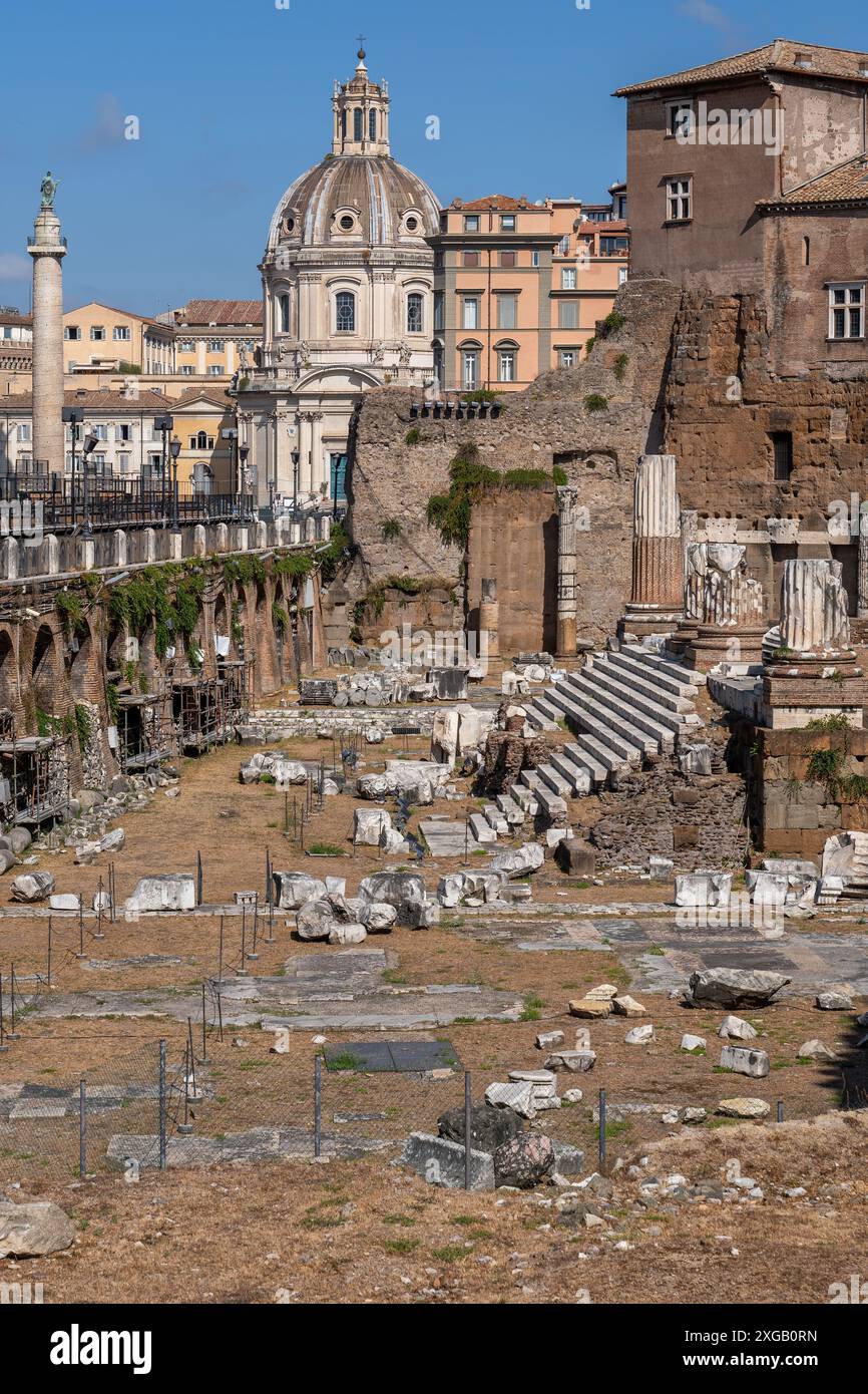 Forum of Augustus ancient ruins with Temple of Mars Ultor (the Avenger ...