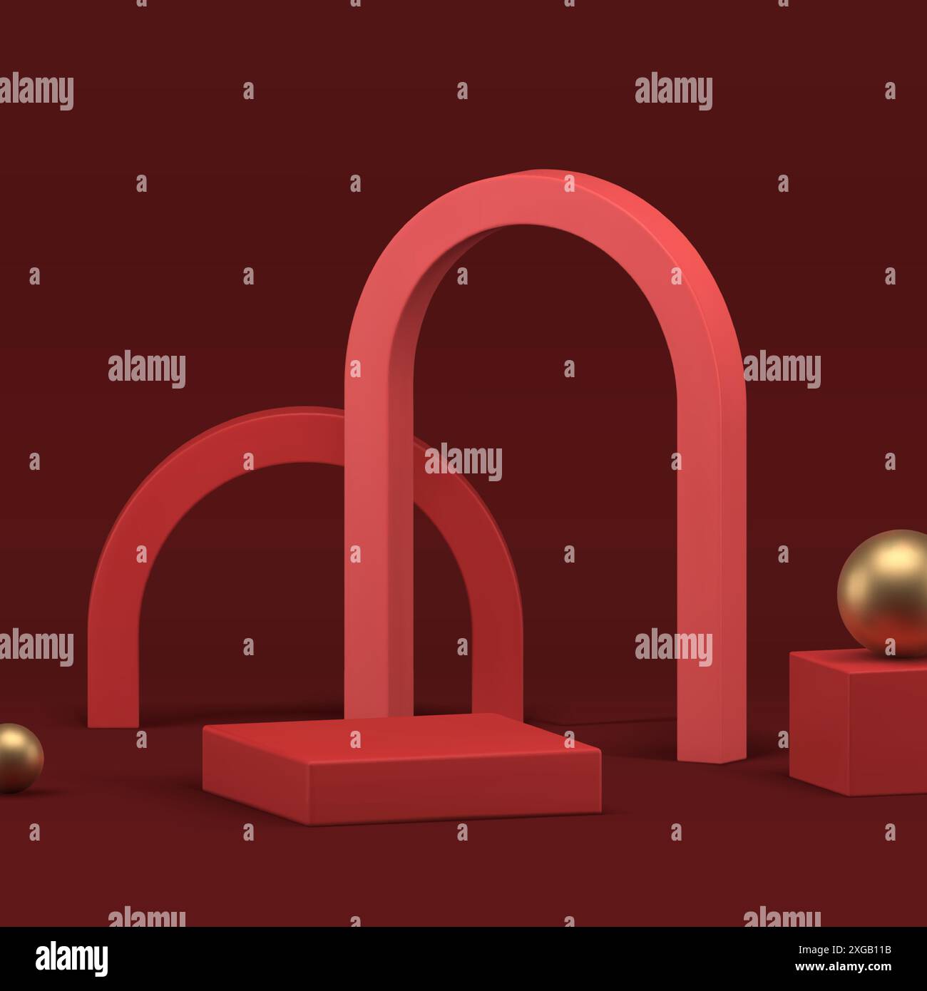 Red 3d stage squared hi-res stock photography and images - Alamy