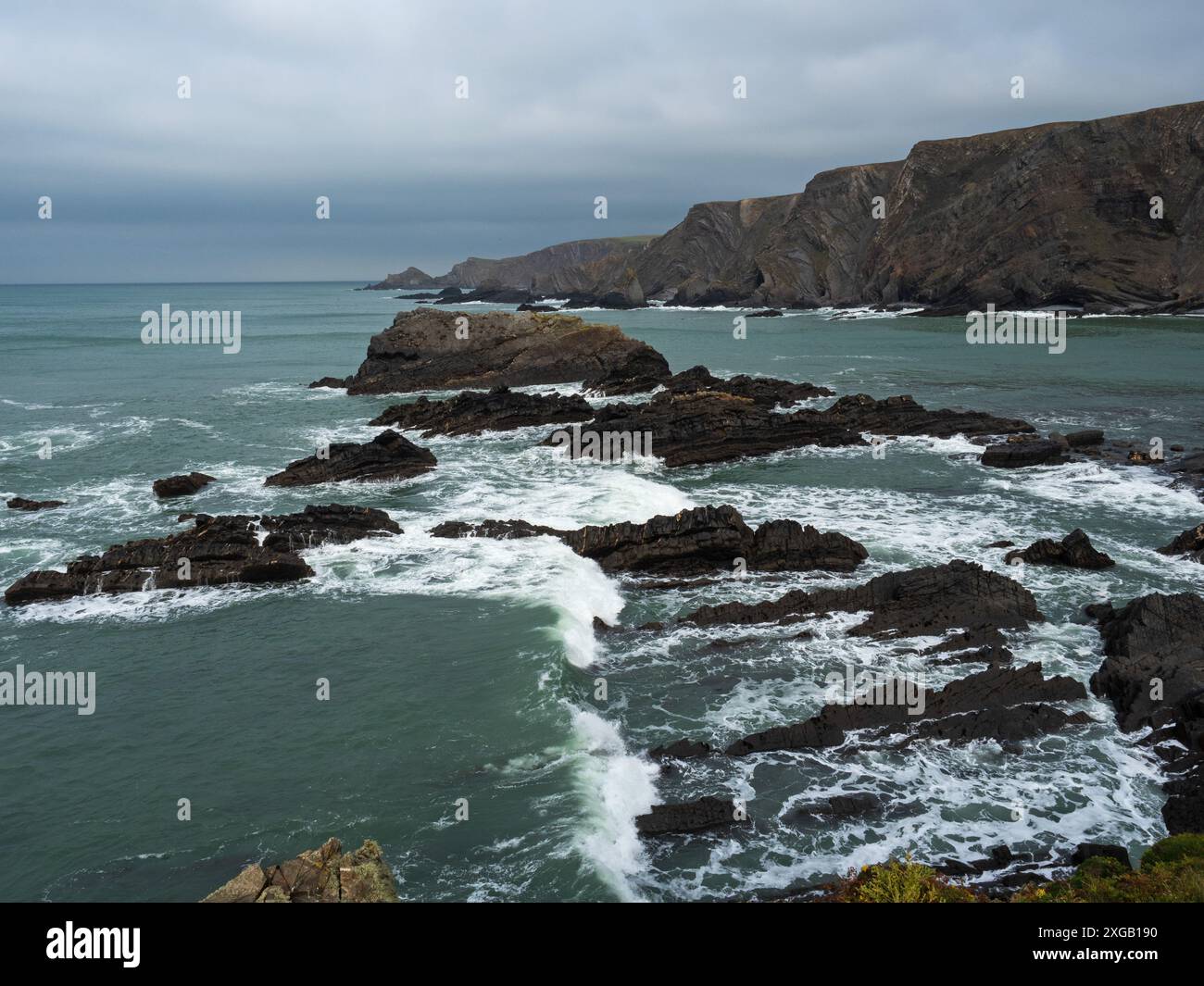 Coastal cliffs, Hartland Quay, Hartland Peninsula, Devon, England, UK ...