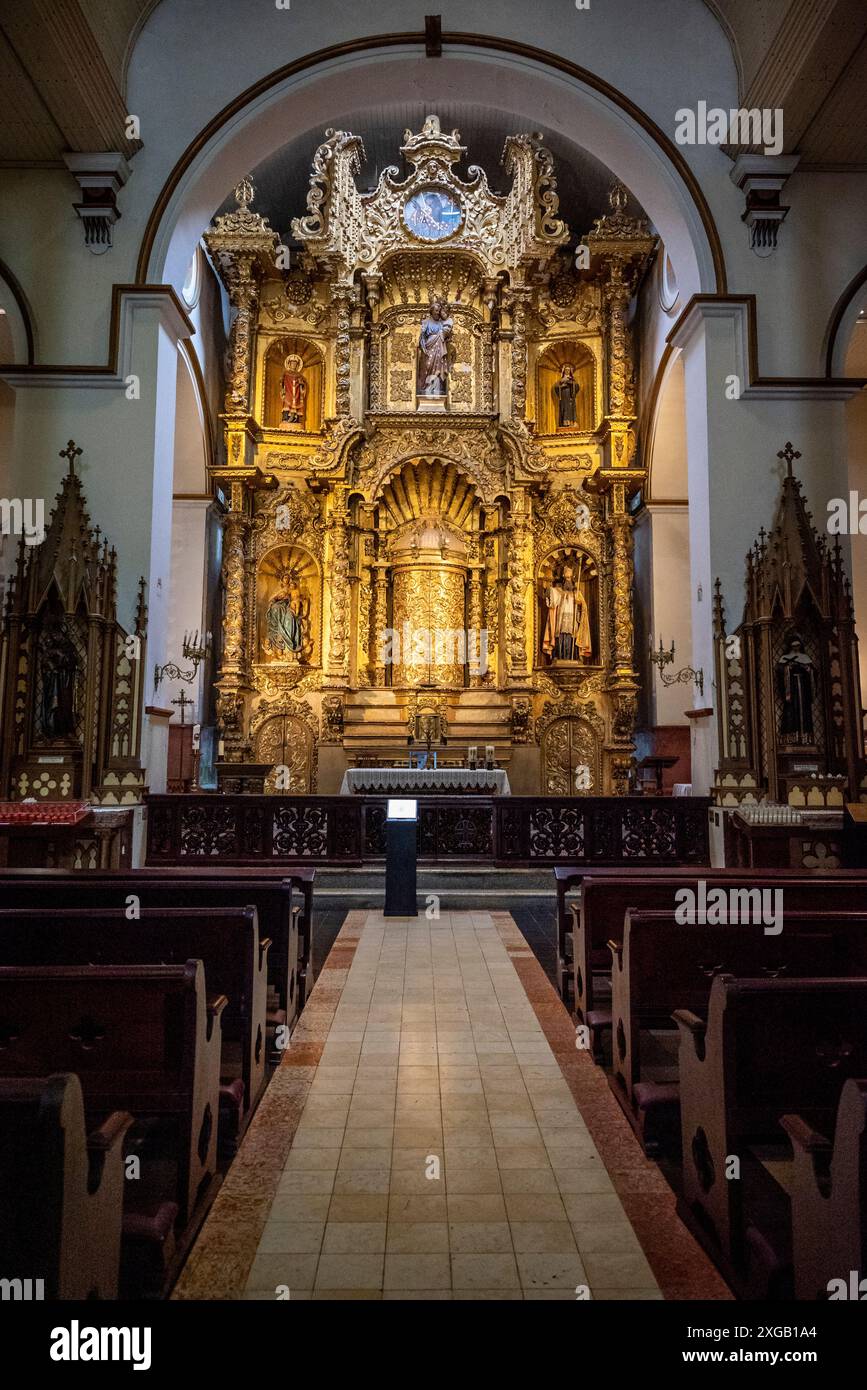 Golden altar, carved of wood & painted in gold flake, Church of Saint ...