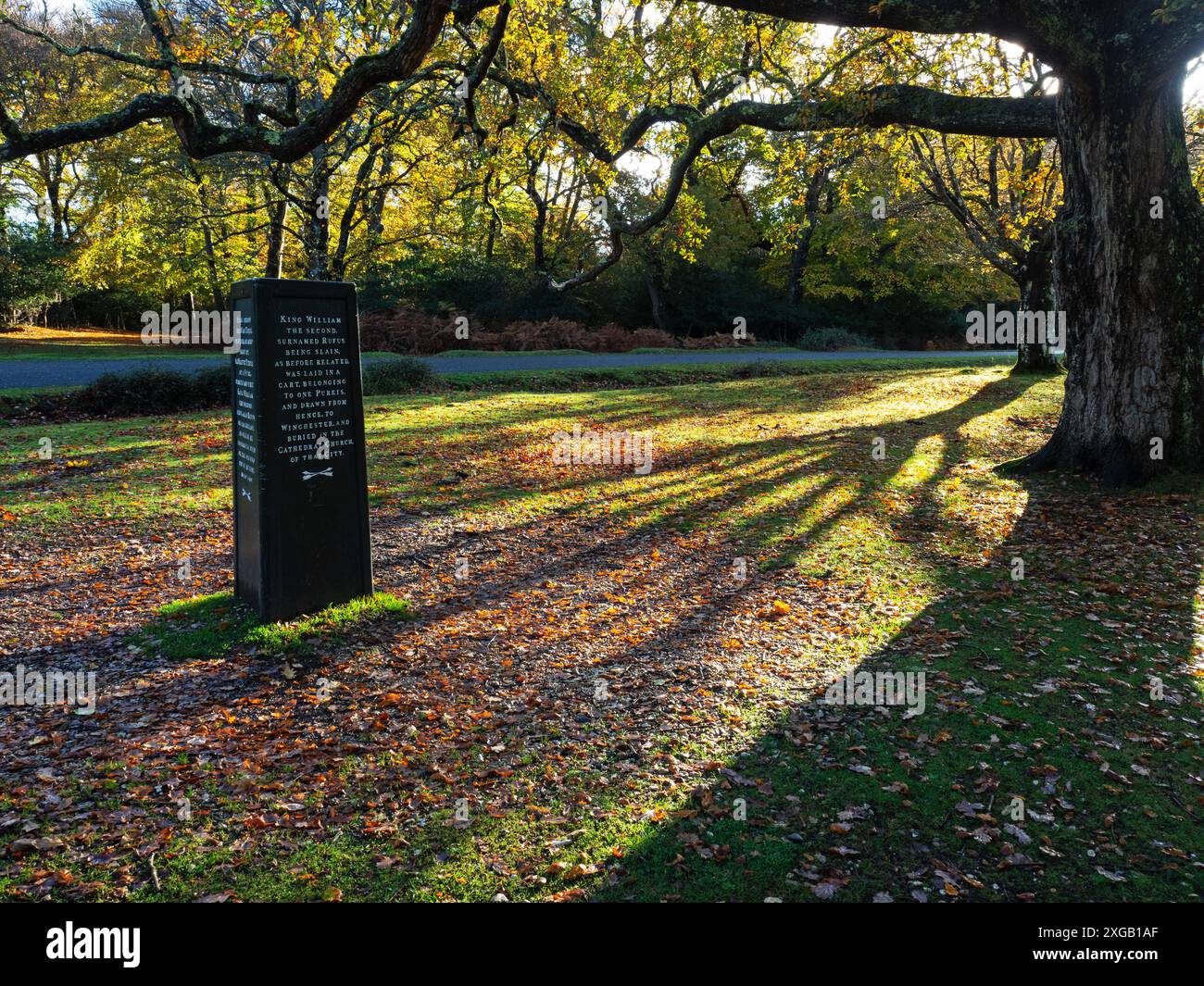 Rufus stone memorial to King William 2nd William Rufus at Castle ...