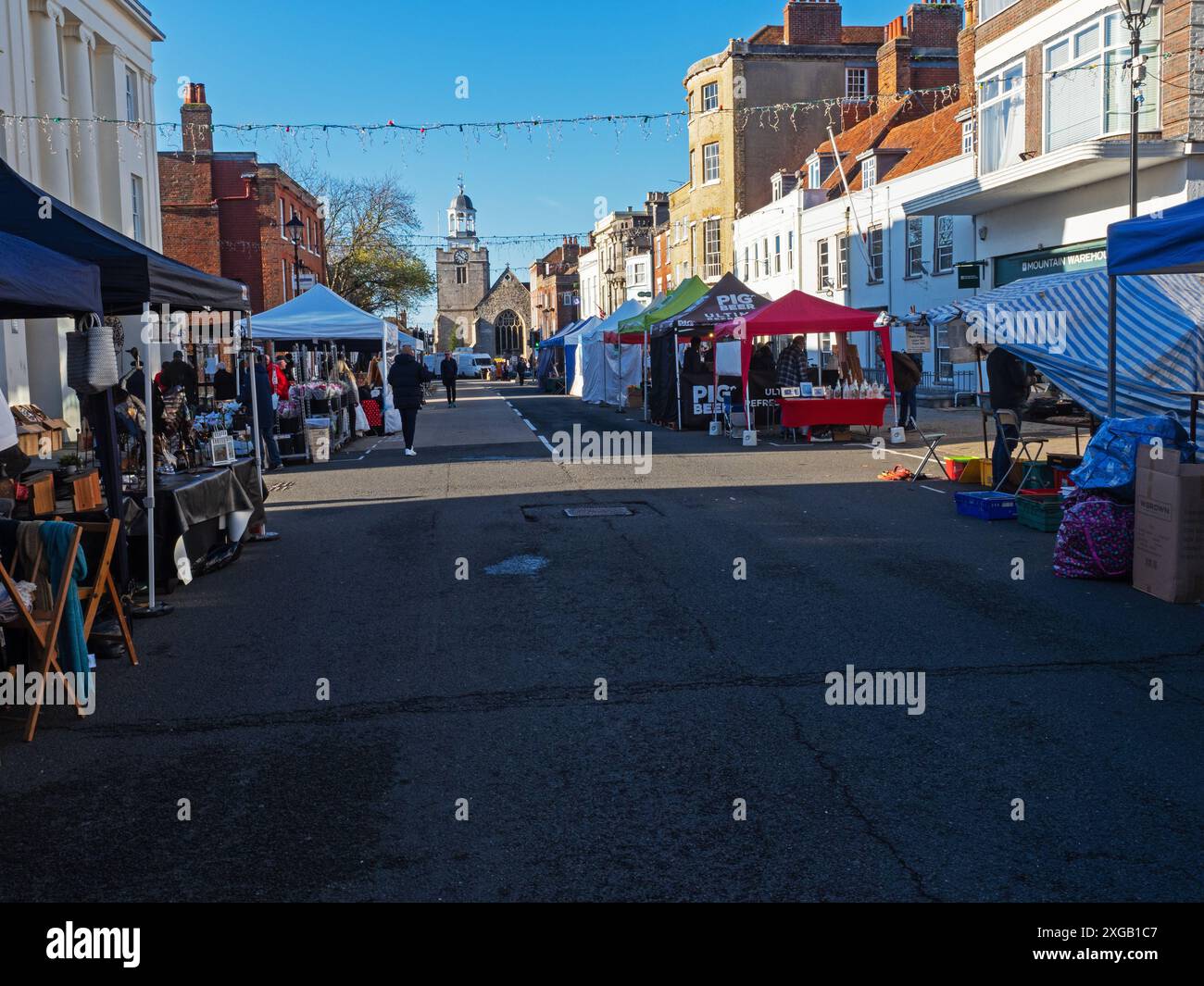 Stalls in the street market, High Street in the Georgian town of ...
