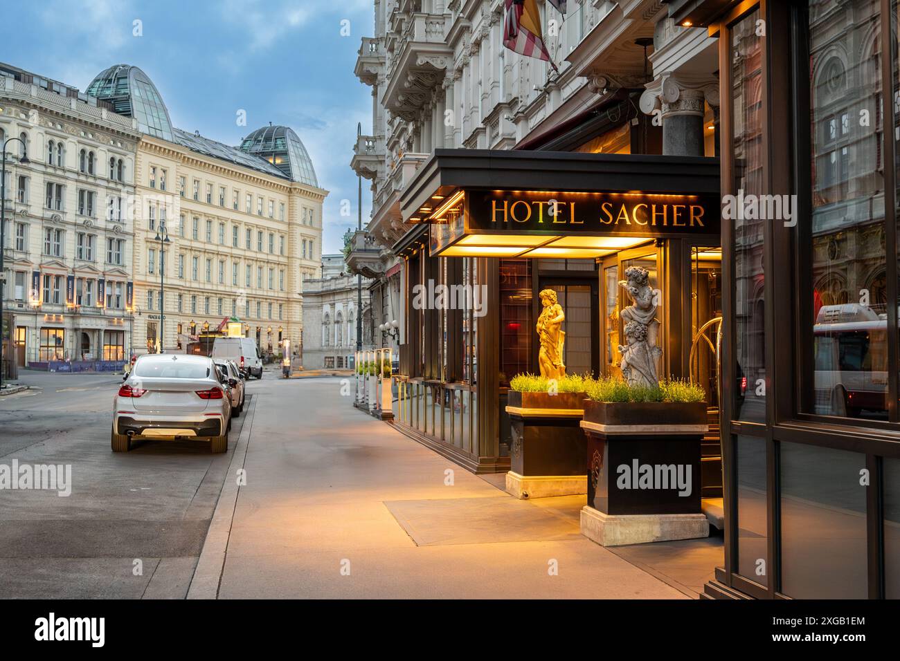 Vienna, Austria, August 18, 2022. Iconic image with the entrance of the ...