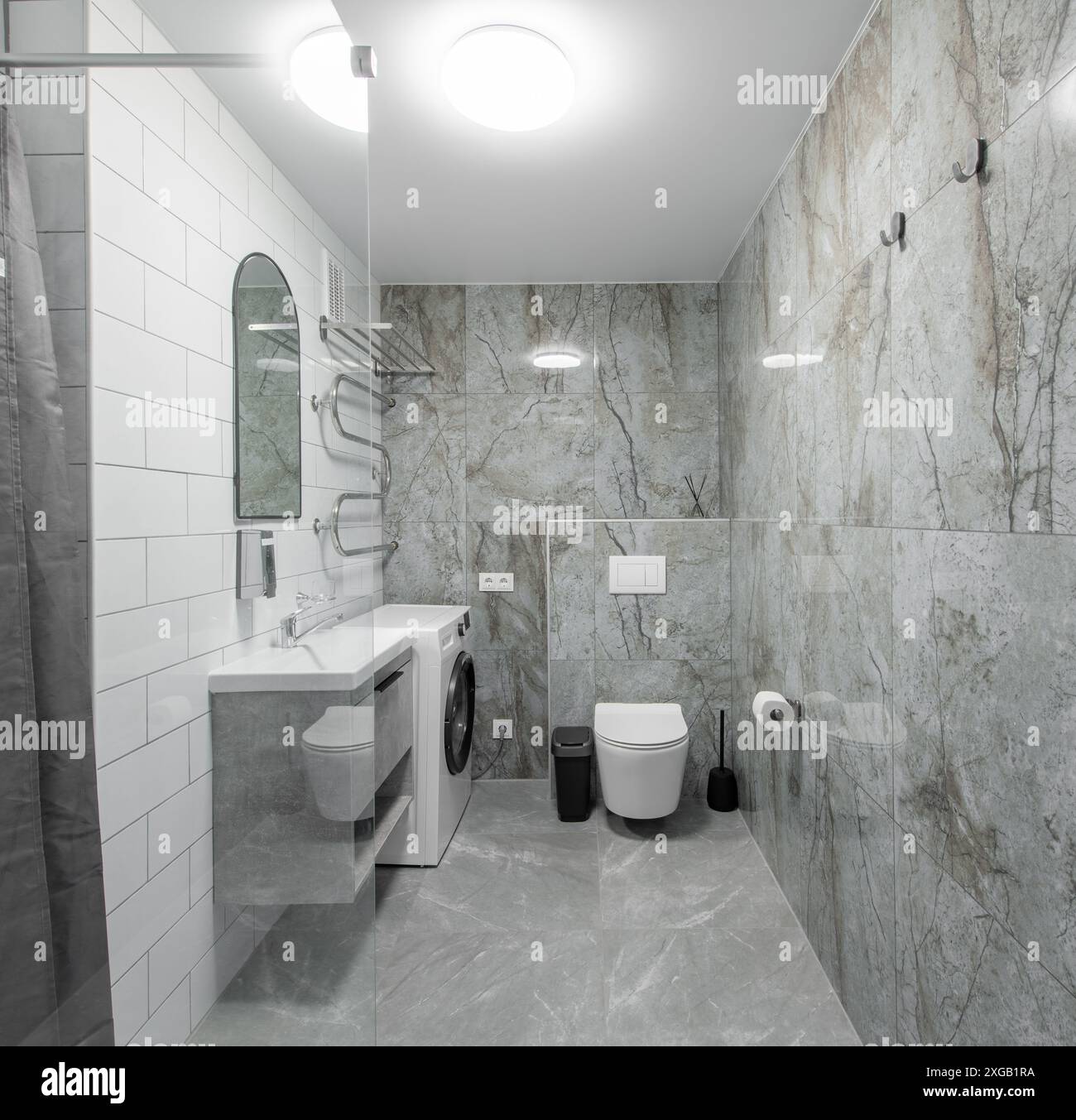 Minimalist white modern washing hi-res stock photography and images - Alamy