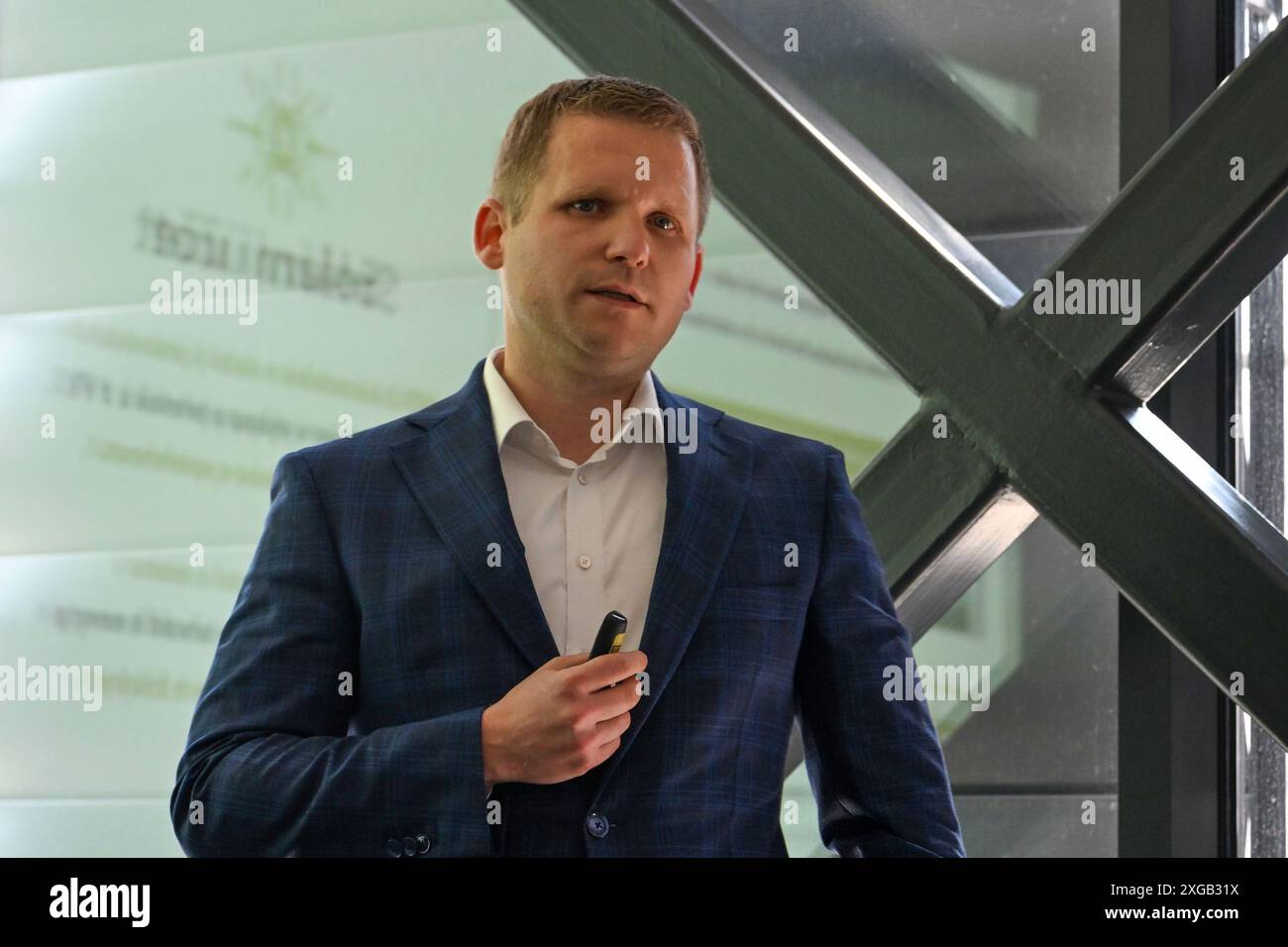 Milan Duda, CEO of MND Energie, at a press conference on June 5, 2024 ...