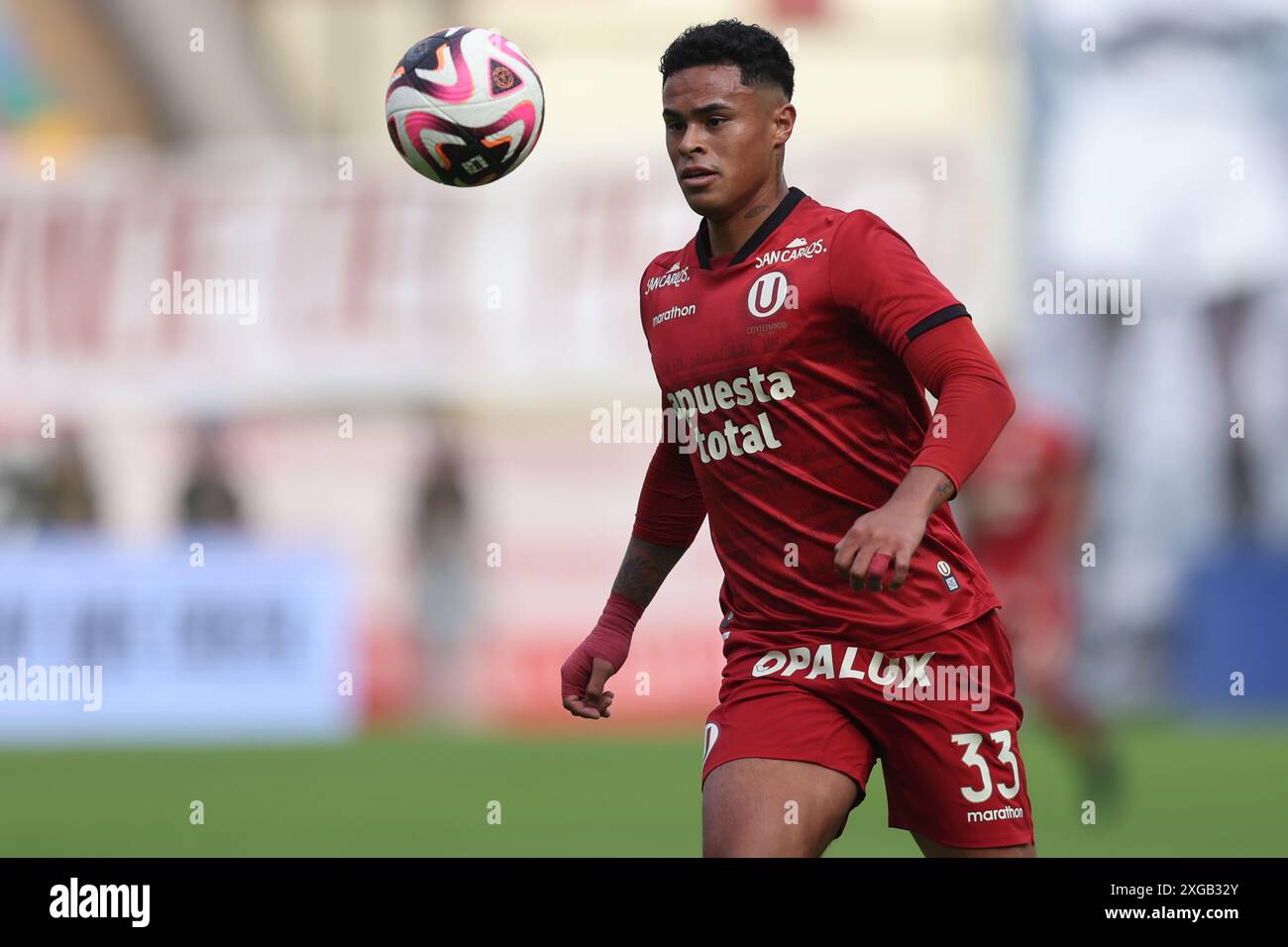 Lima, Peru. 07th July, 2024. Christopher Olivares of Universitario de ...