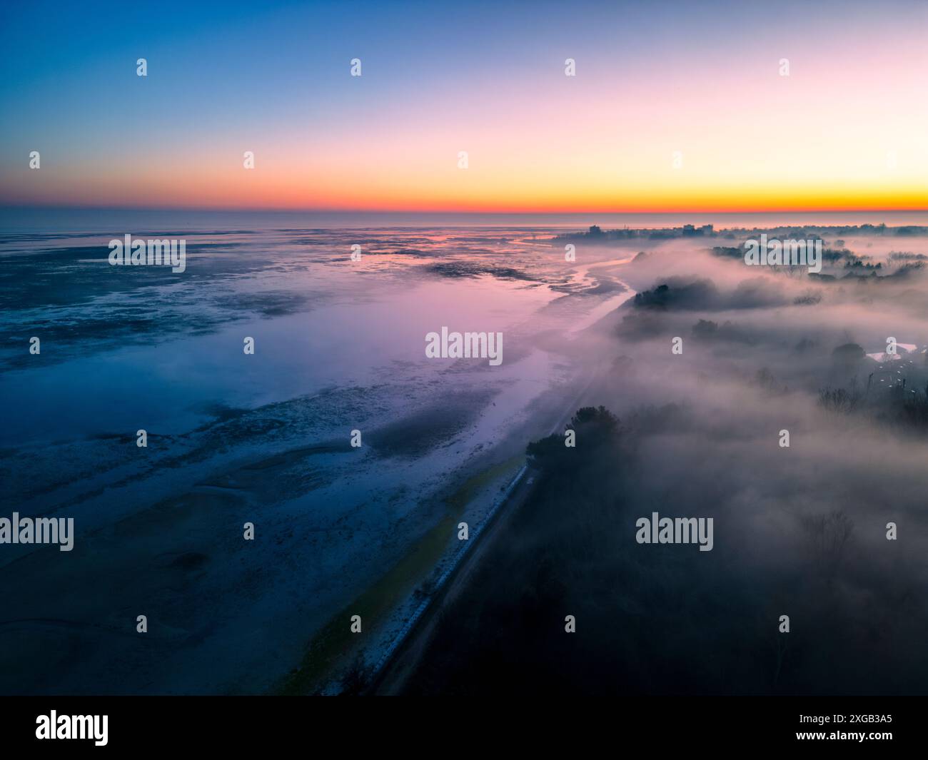 The golden island. Grado Island from above at sunset Stock Photo - Alamy